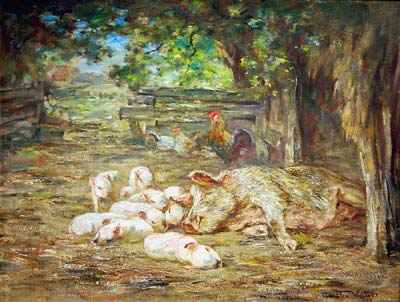 Horatio WALKER - Le repos de la truie